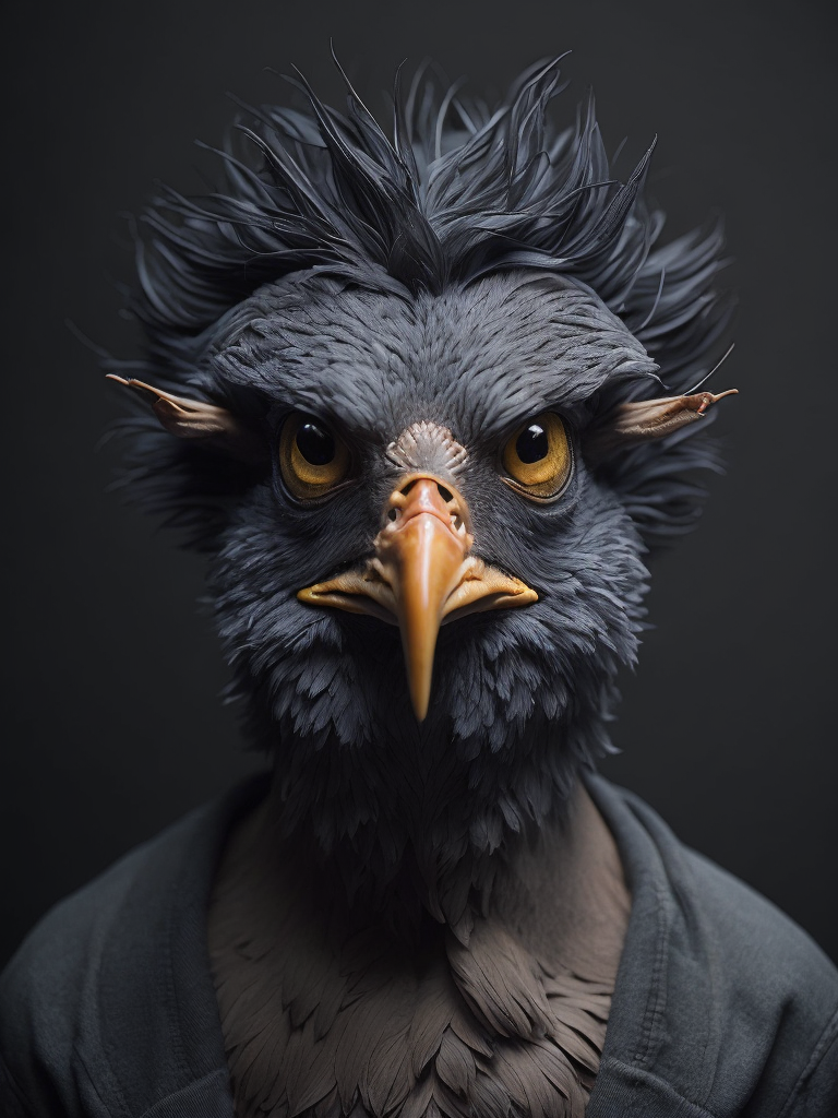 Premium Free ai Images | chicken headed human mugshot hyper realistic