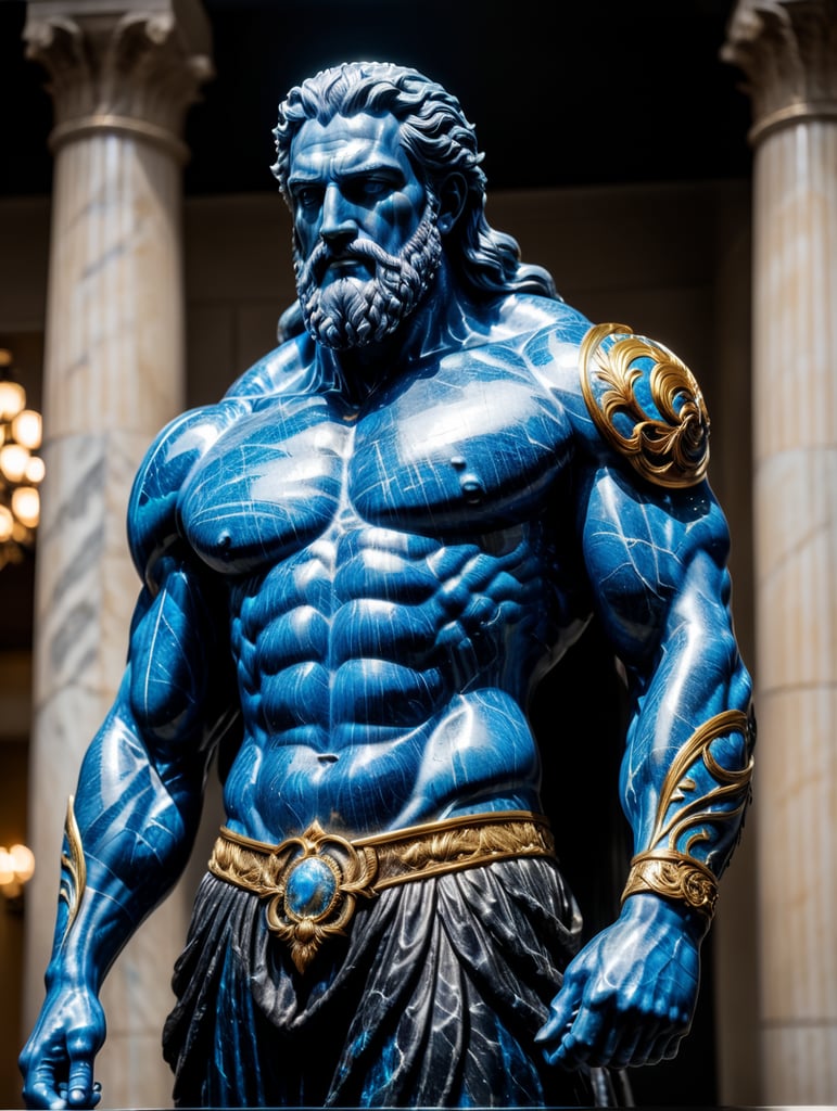 Premium Free ai Images | translucent marble statue of zeus made from ...