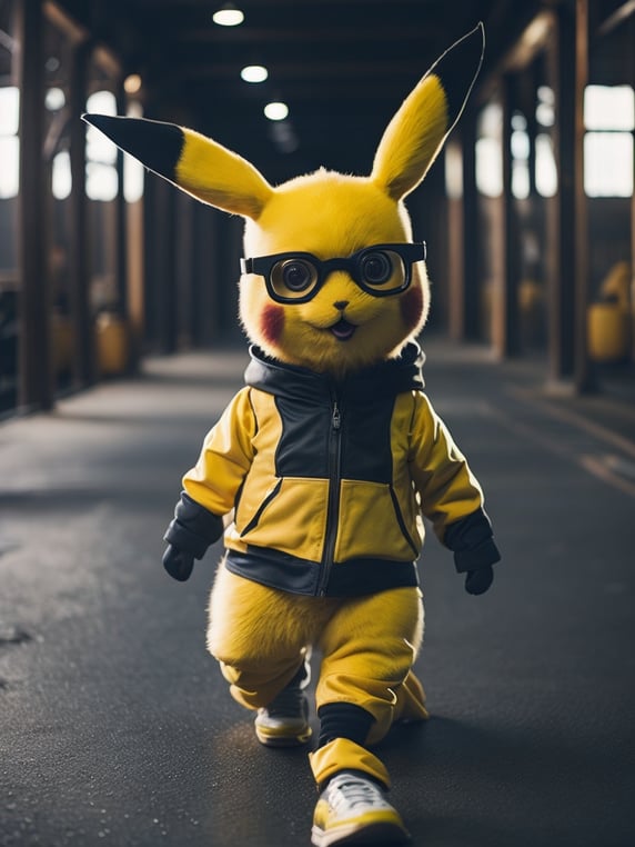 Premium Free ai Images | cute stylish pikachu dressed in stylish ...