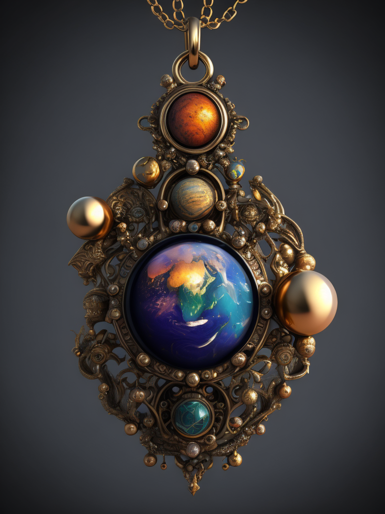 Lumenor AI Image Generation - pendant made of planets wlop style ...