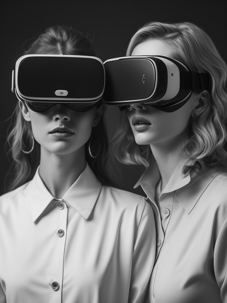 Premium Free ai Images | portrait of girls wearing prototype virtual ...
