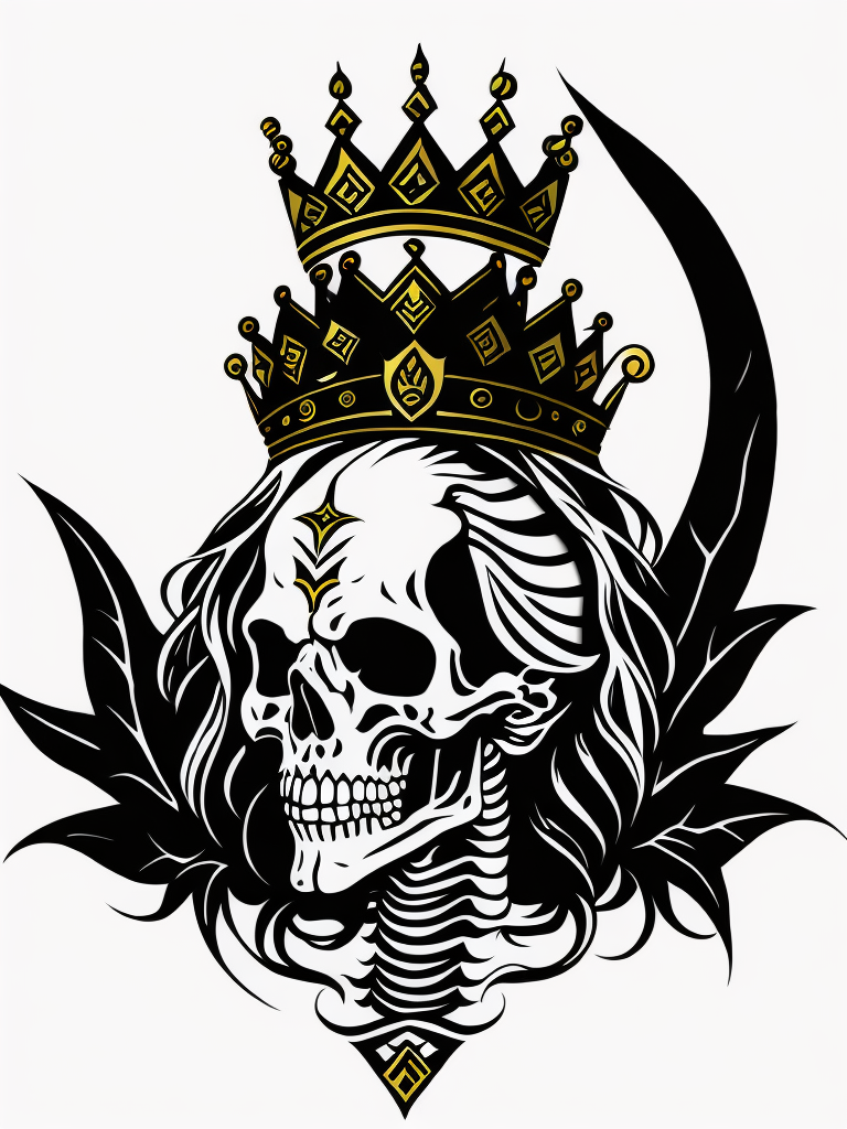 Lumenor AI Image Generation - vector art of queen skeleton tattoo
