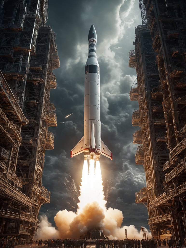 Premium Free ai Images | epic rocket launch