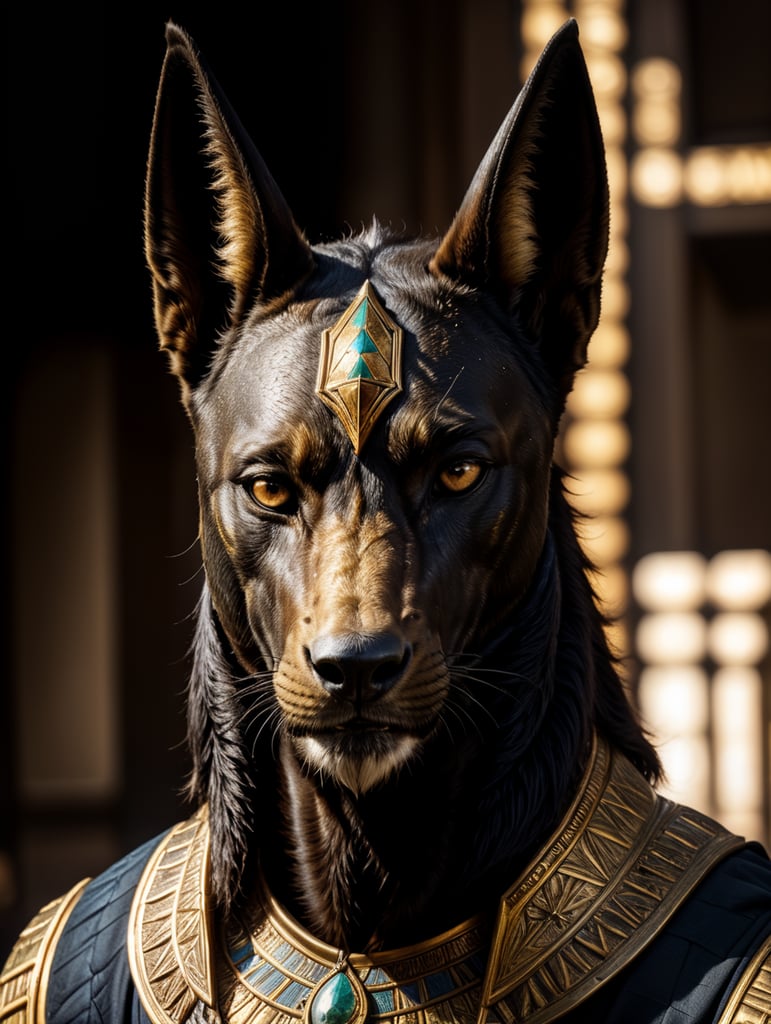 Premium Free ai Images | egyptian god anubis portrait hyper realistic ...