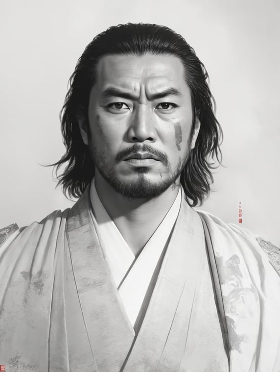 Premium Free ai Images | portrait of samurai with scar on his face very ...
