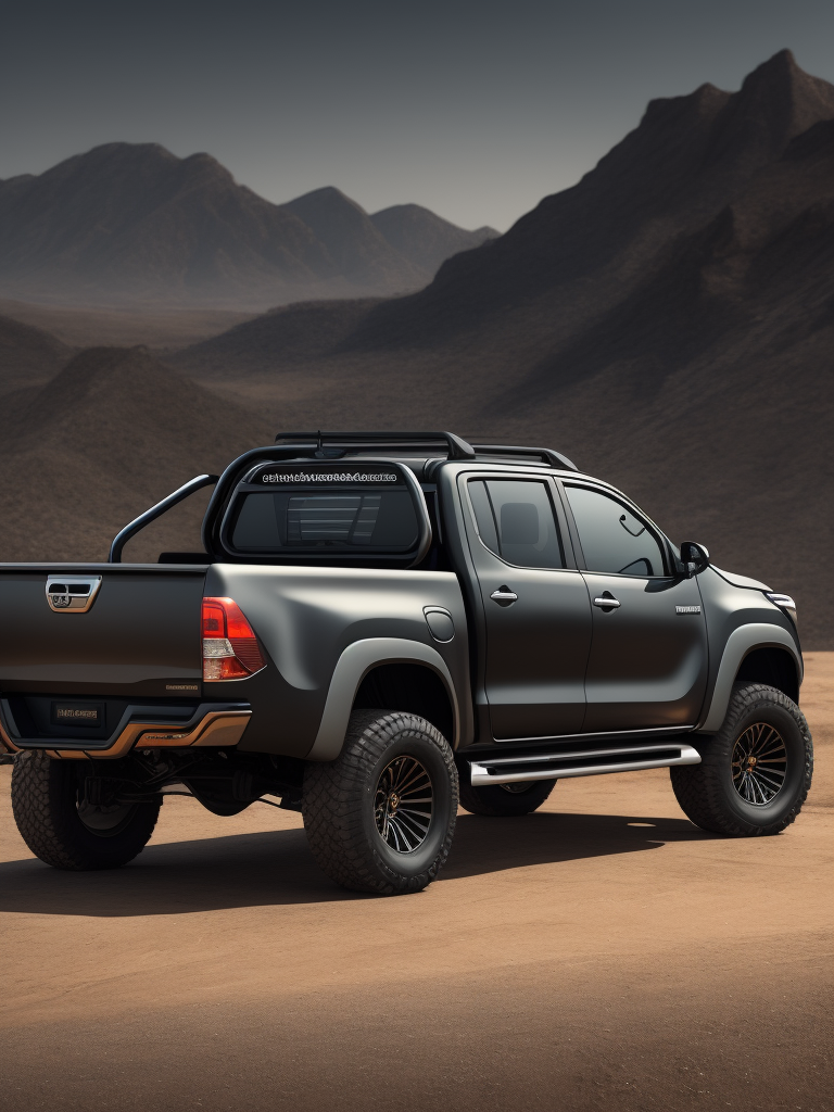 Premium Free ai Images | toyota hilux in metallic dark grey back view ...