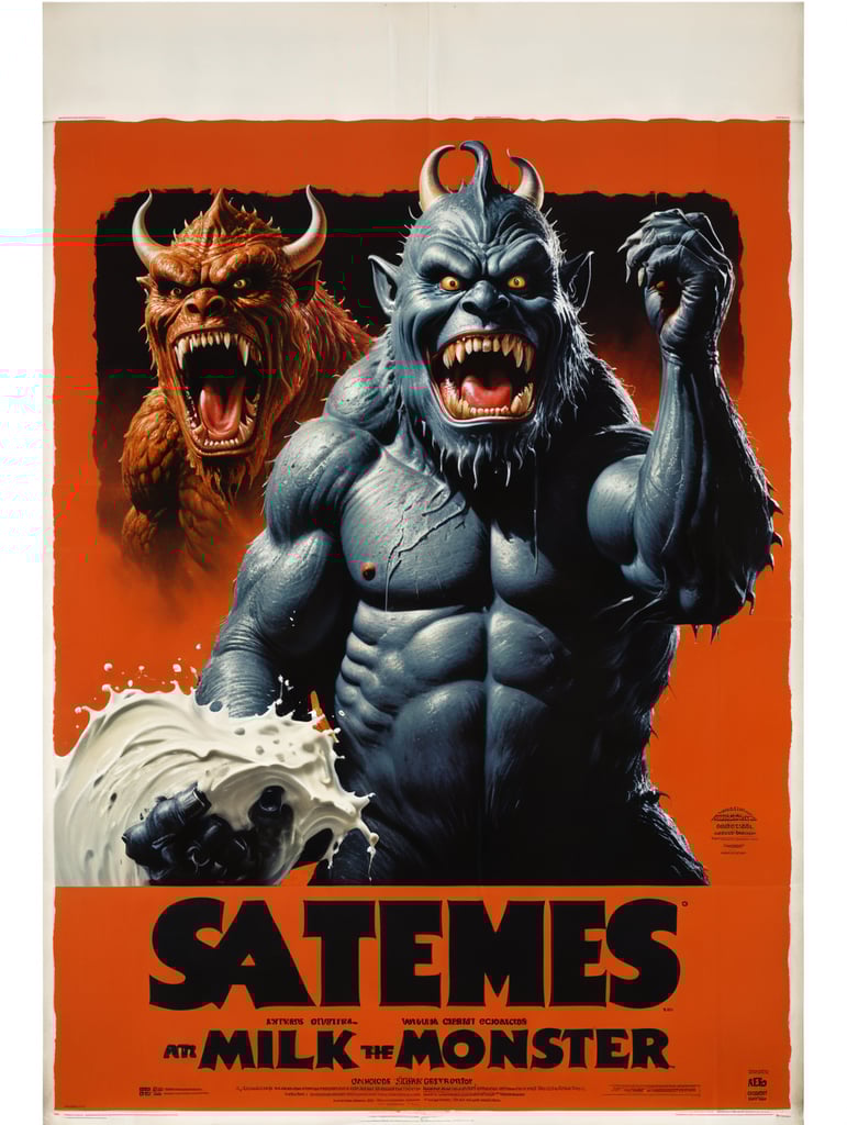 Premium Free ai Images | vintage movie poster of milk monster