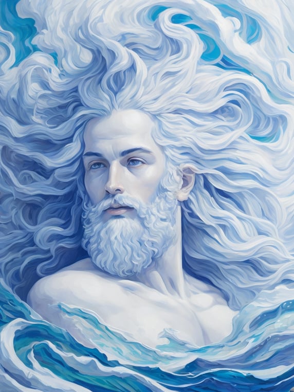 Premium Free ai Images | neptune oil on canvas surrealism neoclassicism ...