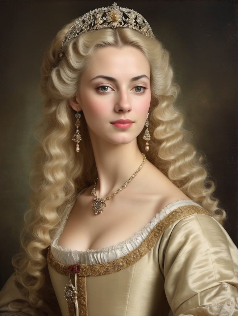 Premium Free ai Images | beautiful blonde spanish princess portrait ...