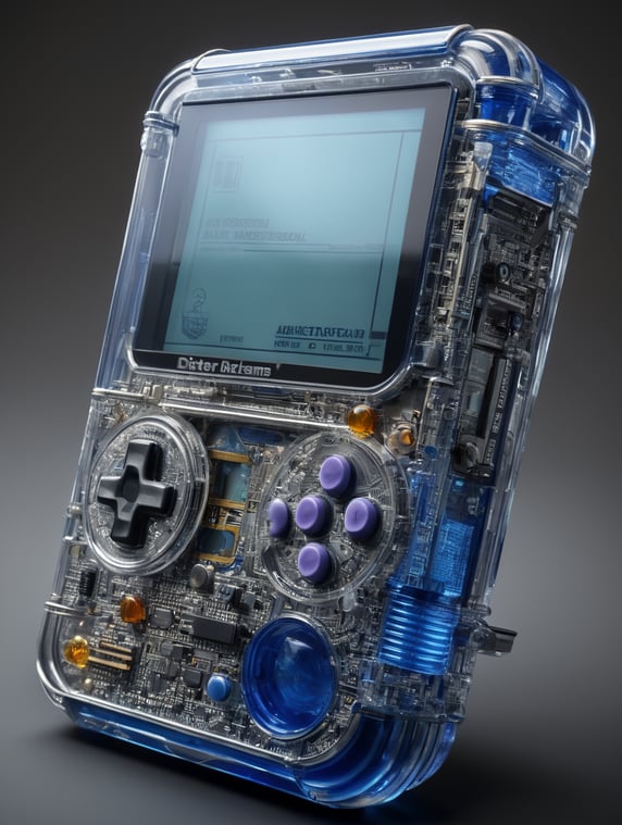 Premium Free ai Images | see through blue translucent game boy designed ...