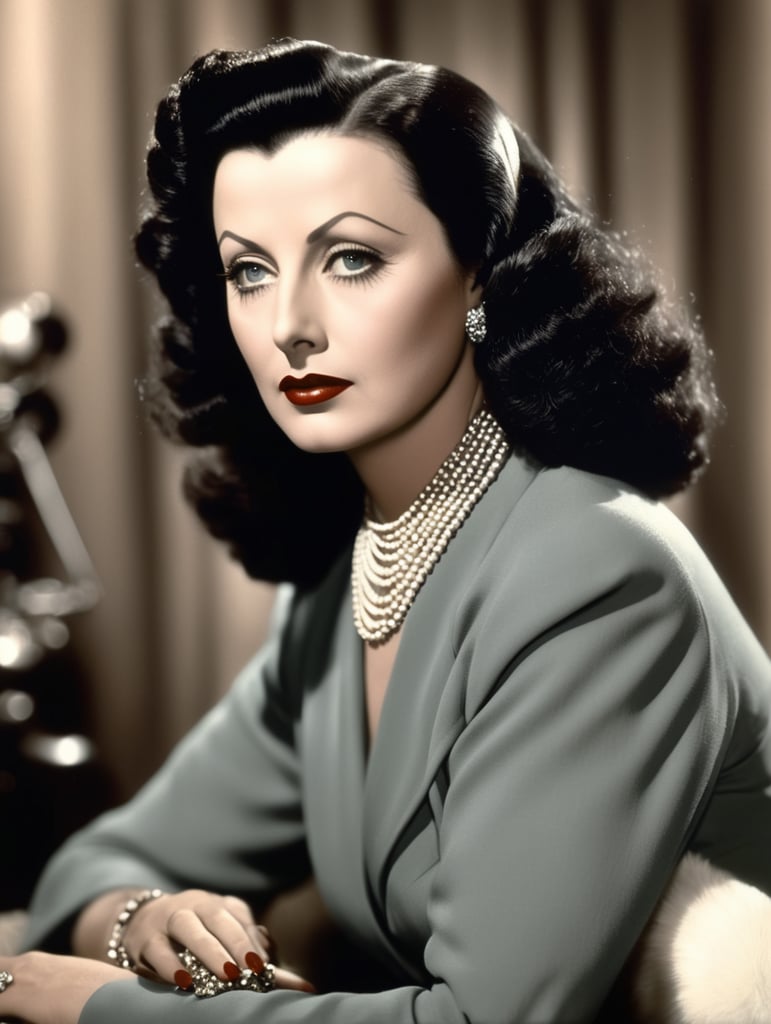 Premium Free ai Images | hedy lamarr co invented frequency hopping ...