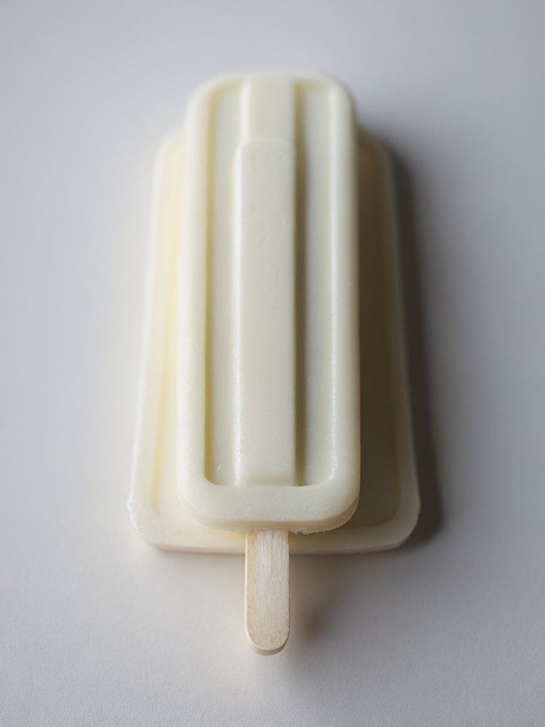 Lumenor AI Image Generation - vanilla white popsicle on white background