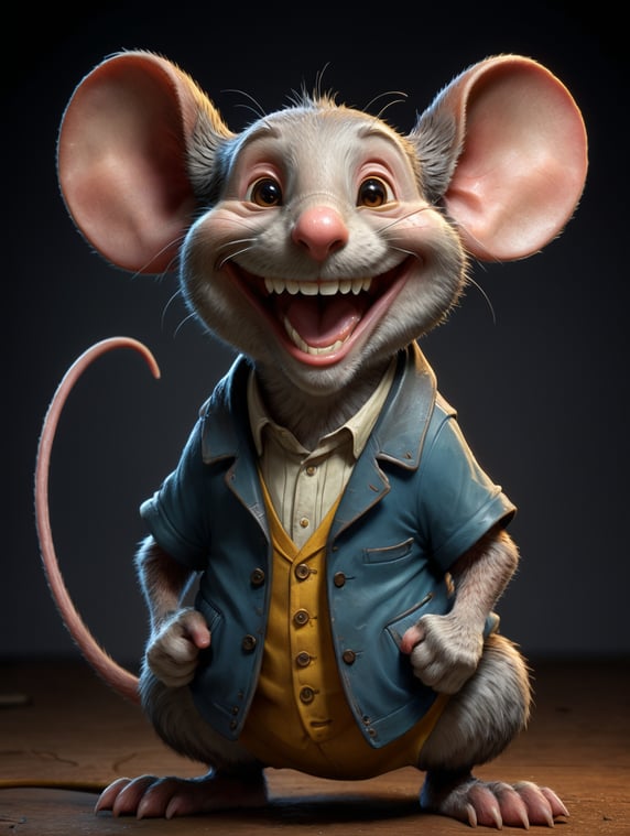 Premium Free ai Images | big smiling mouse full size sculpt cartoon ...
