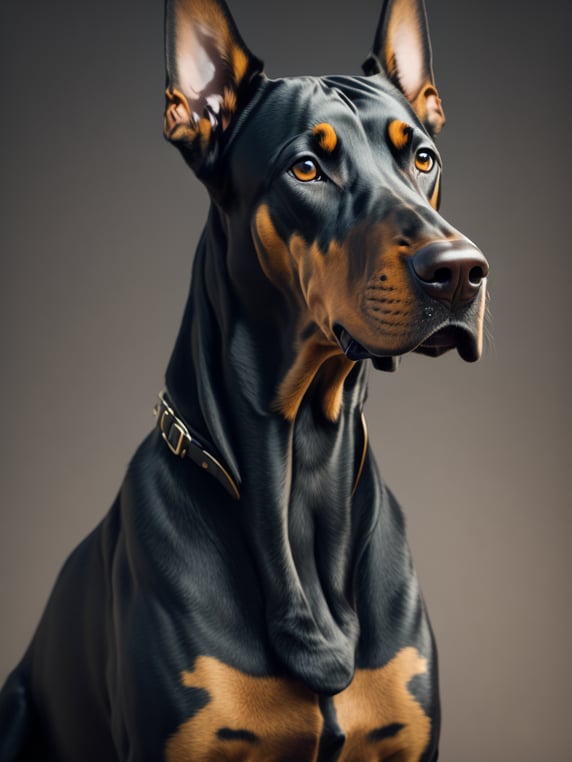 Premium Free ai Images | intimidating doberman dog sitting on hind legs ...