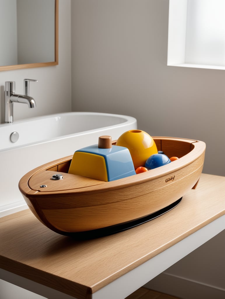 Premium Free ai Images | bath toy chubby boat designed by dieter rams ...