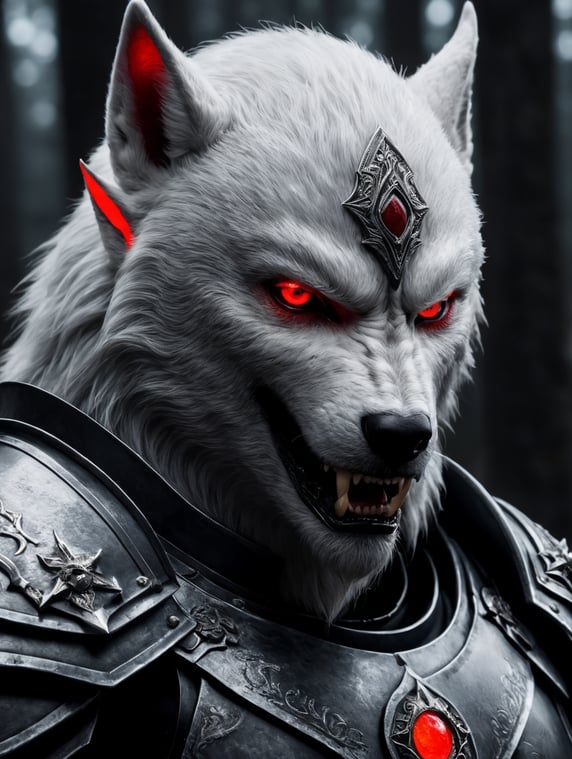 Premium Free ai Images | white werewolf elf assassin wearing armor with ...