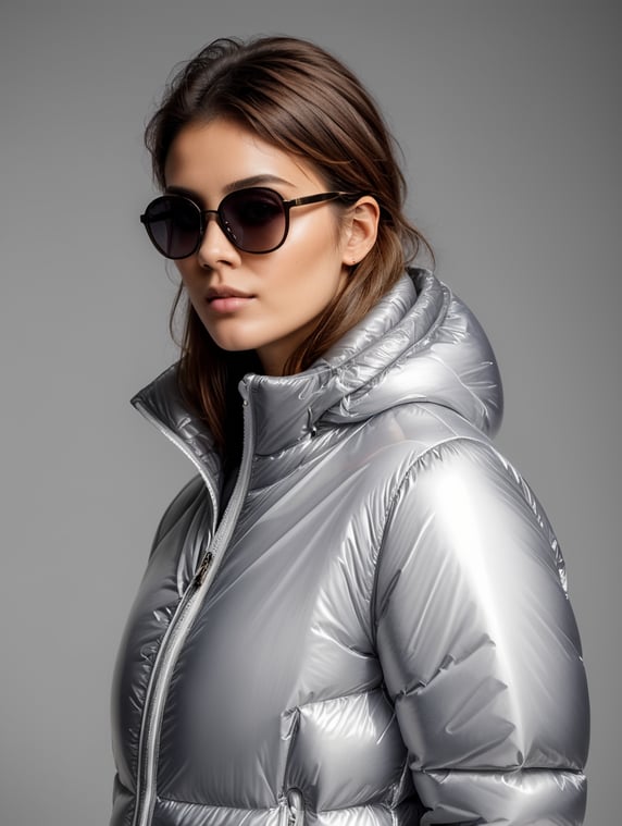 Premium Free ai Images | inflatable white minimalist womens puffer ...