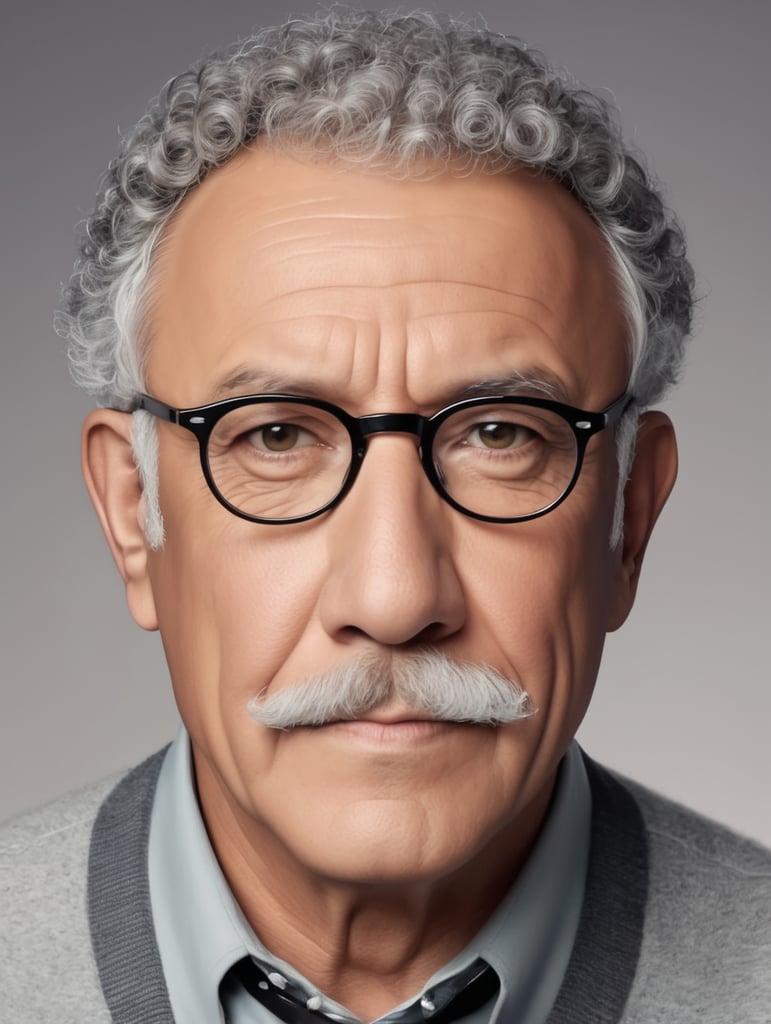 Premium Free ai Images | old man wearing glasses with black haired ...