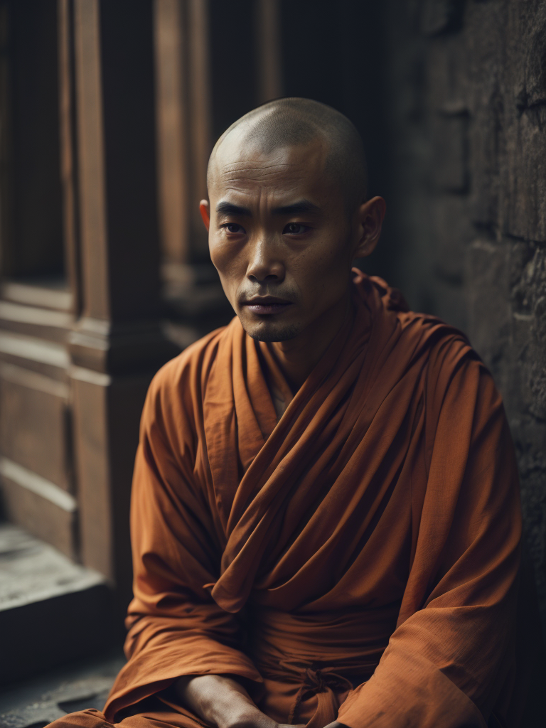 Lumenor AI Image Generation - buddhist monk life