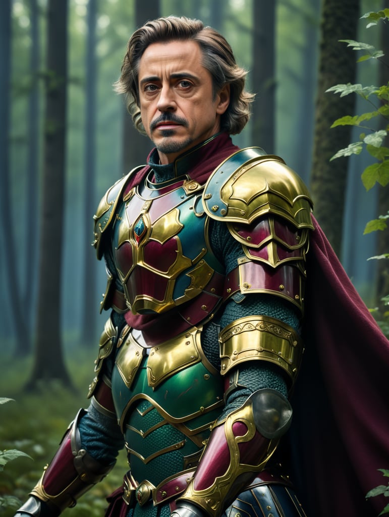 Premium Free ai Images | years robert downey jr in green gold medieval ...