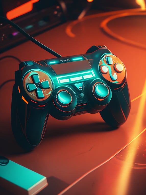Premium Free ai Images | design futuristic neon colored gaming ...