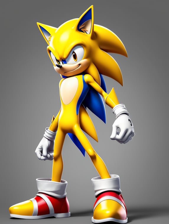 Premium Free ai Images | yellow sonic super full body character high ...