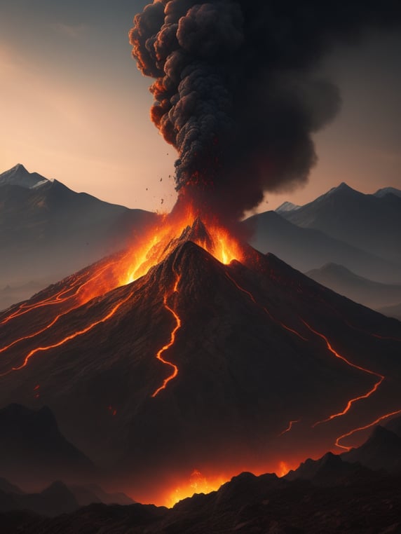Premium Free ai Images | the image of volcano erupting into the sky ...