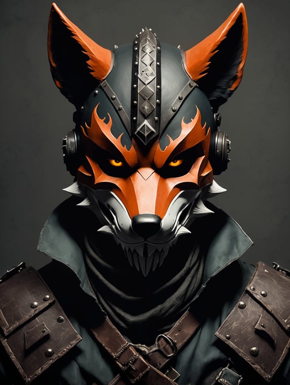 Premium Free ai Images | person with fox mask darkest dungeon like