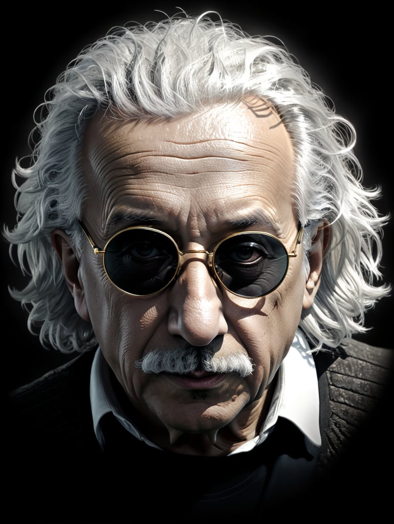 Premium Free ai Images | albert einstein with sun glasses at the beach