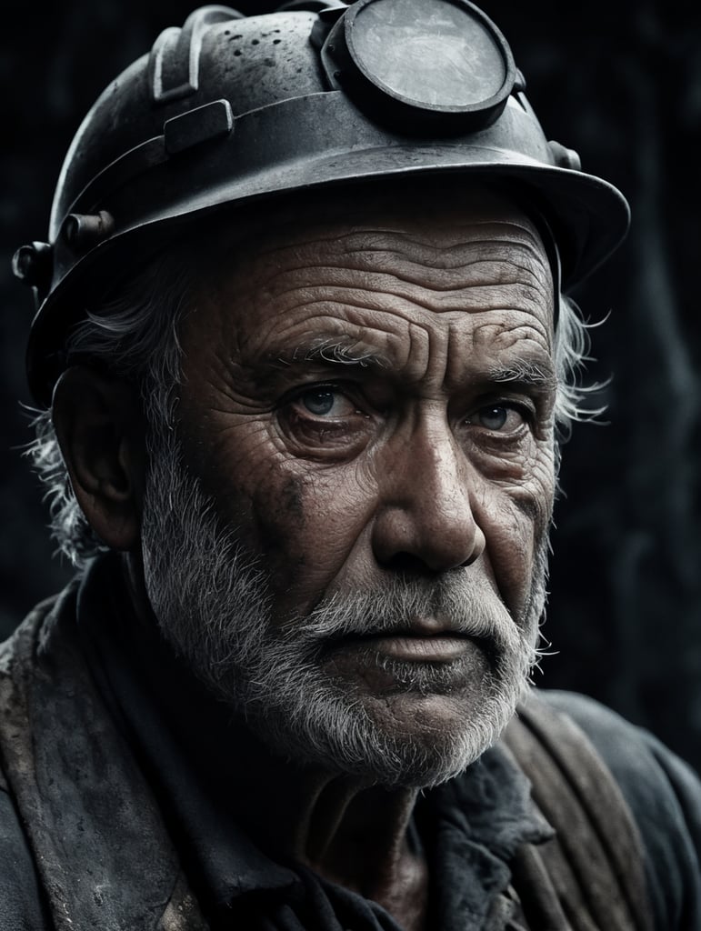 Lumenor AI Image Generation - portrait an old coal miner in th century ...