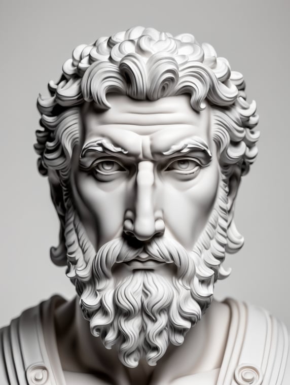 Premium Free ai Images | roman god white background simple lin