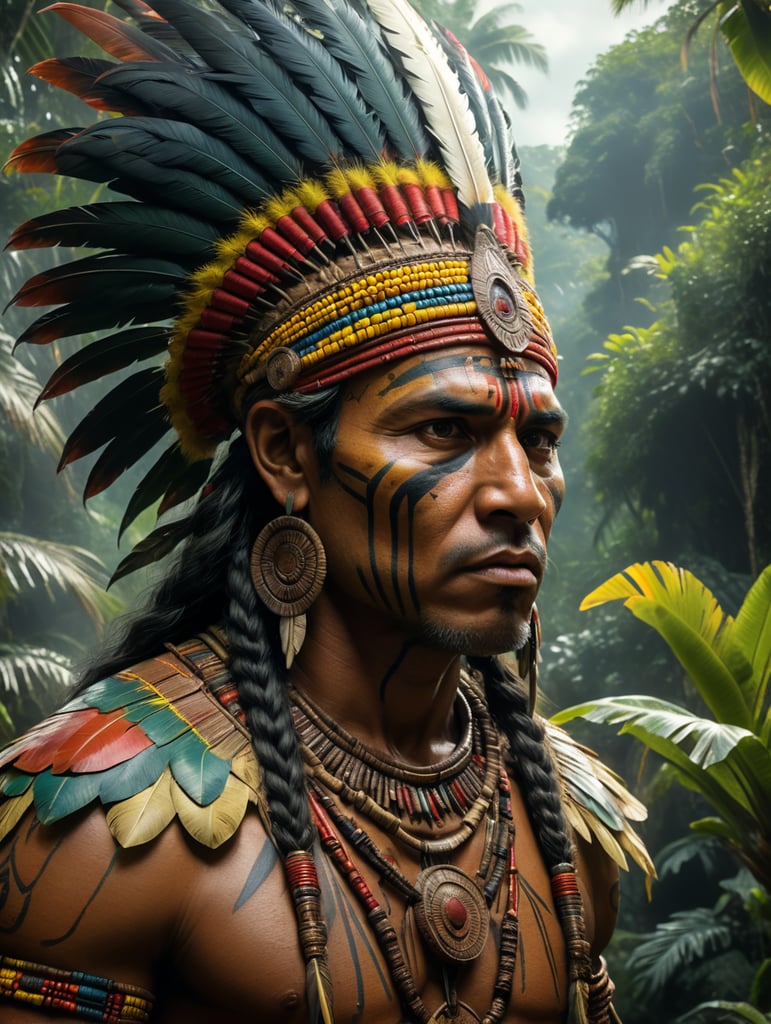 Premium Free ai Images | amerindian americans of tropical regions