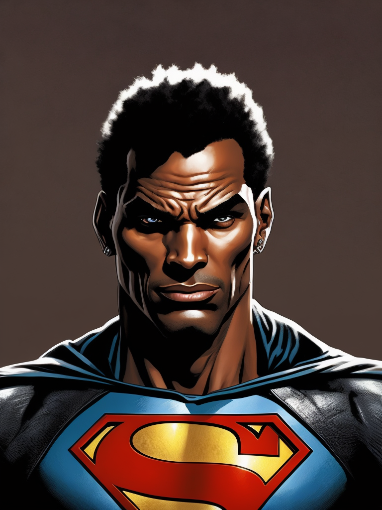 Lumenor AI Image Generation - black superman hero portrait comics marvel horror usa style of ...