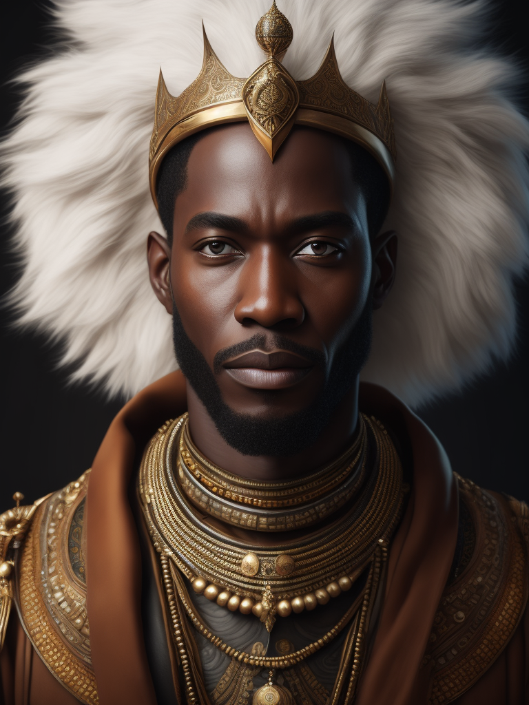 Lumenor AI Image Generation - an african king in traditional clothing ...