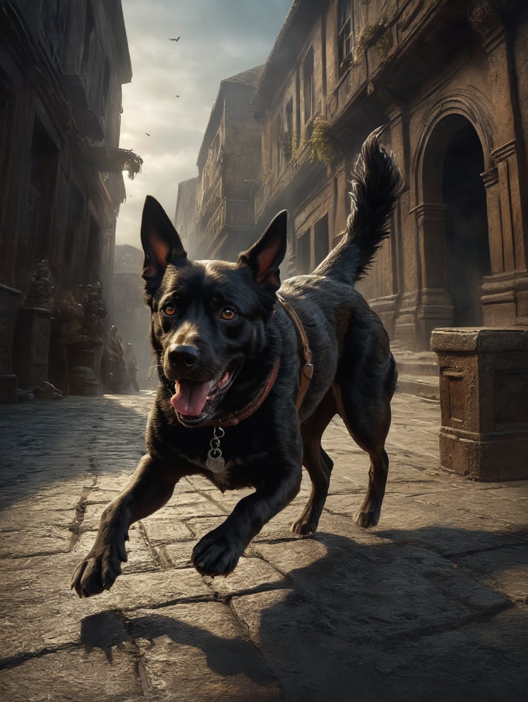 Premium Free ai Images | dog chasing its tail