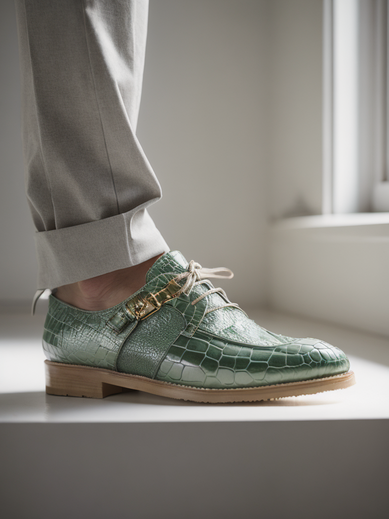 Premium Free ai Images | super realistic gucci mexican gator skin shoe ...