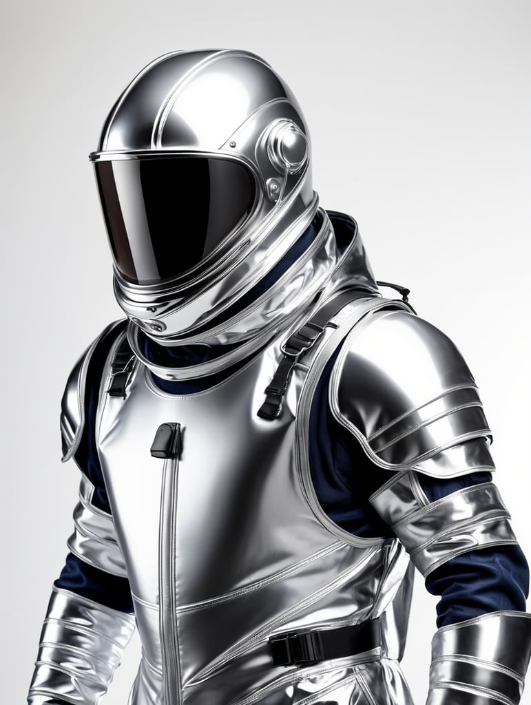 Premium Free ai Images | realistic photo of man wearing chrome ...