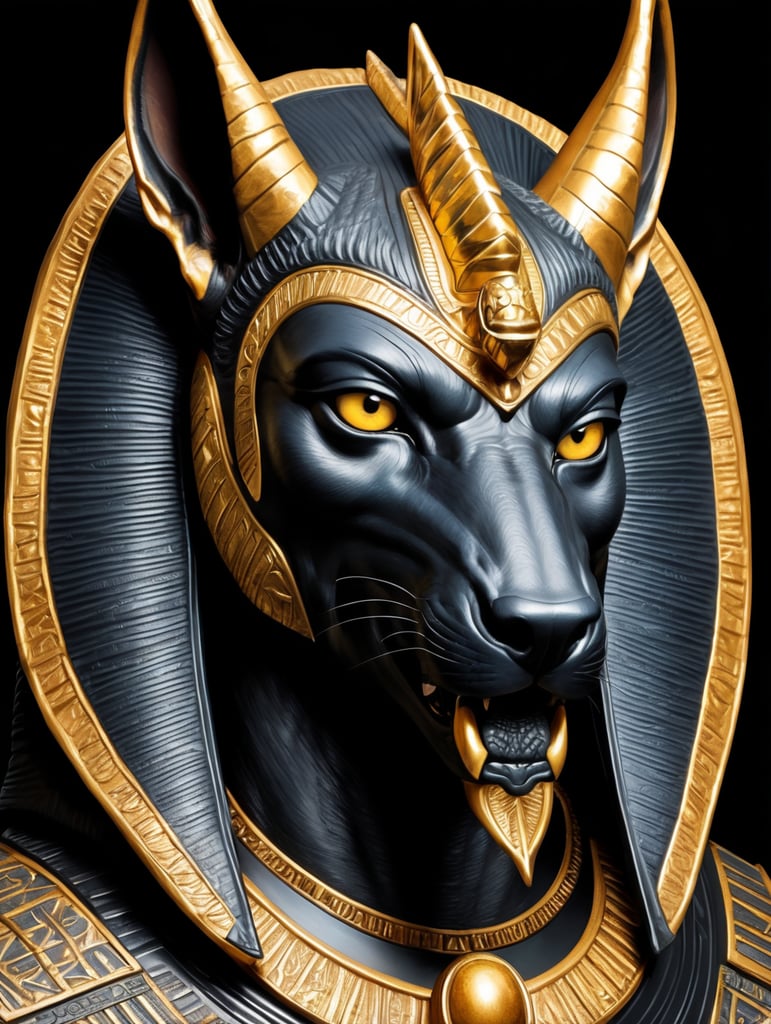 Premium Free ai Images | egyptian god anubis portrait hyper realistic ...