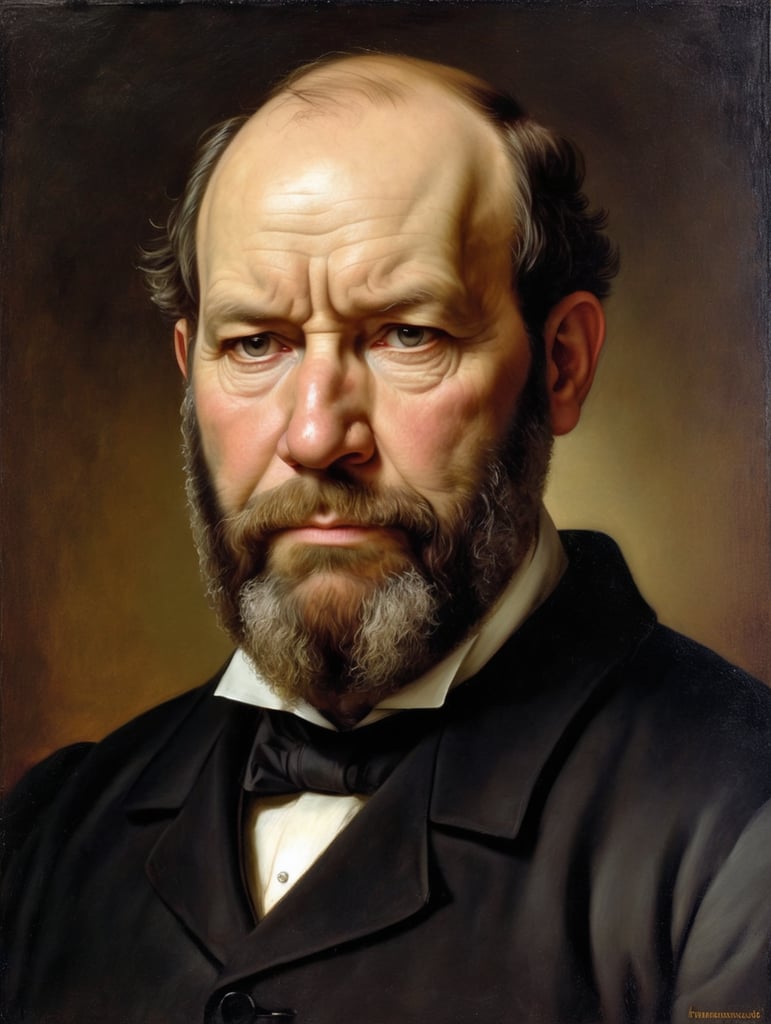 Premium Free ai Images | portrait of james garfield by rembrandt ...