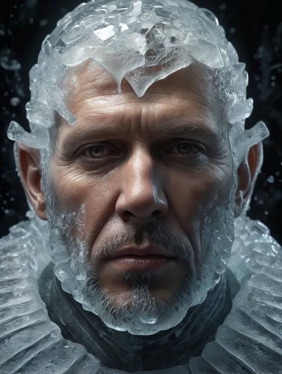 Premium Free ai Images | portrait of translucent man made from the ice ...