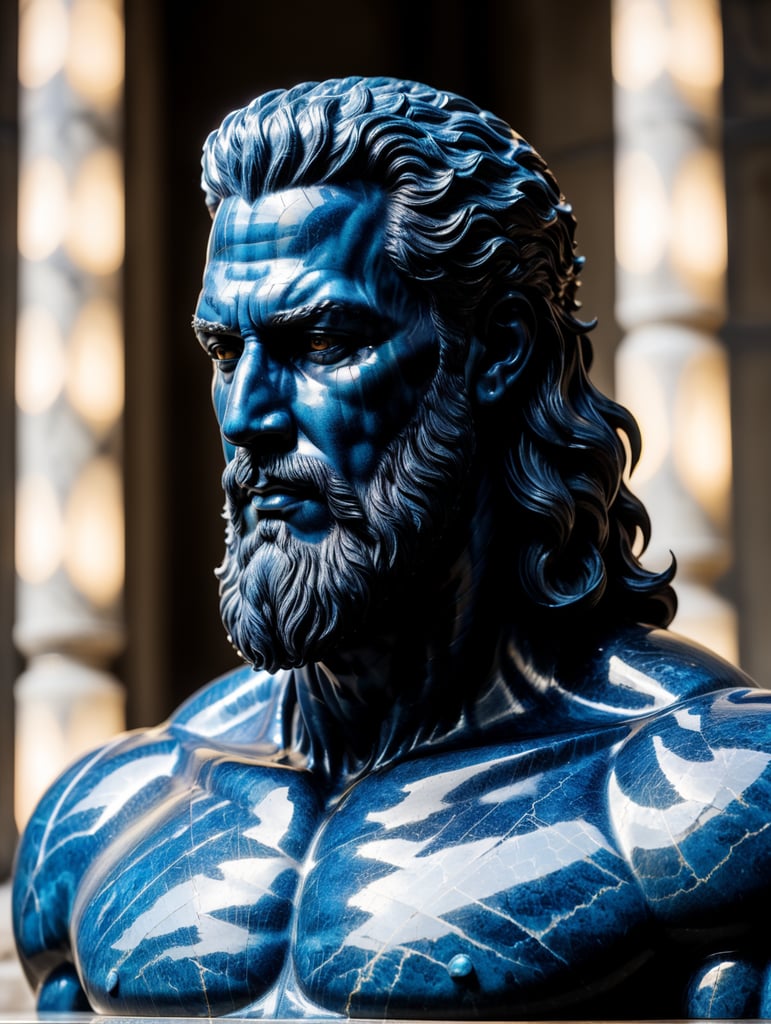 Premium Free ai Images | translucent marble statue of zeus made from ...
