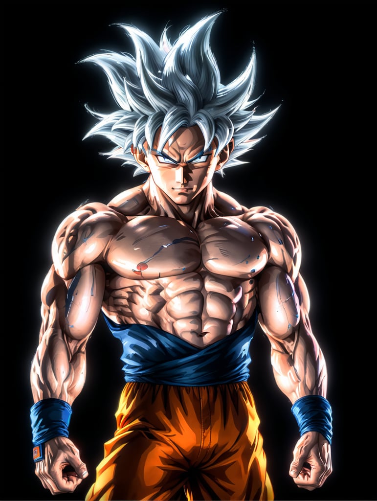 Premium Free ai Images | goku ultra instinct silver hair intense eyes ...