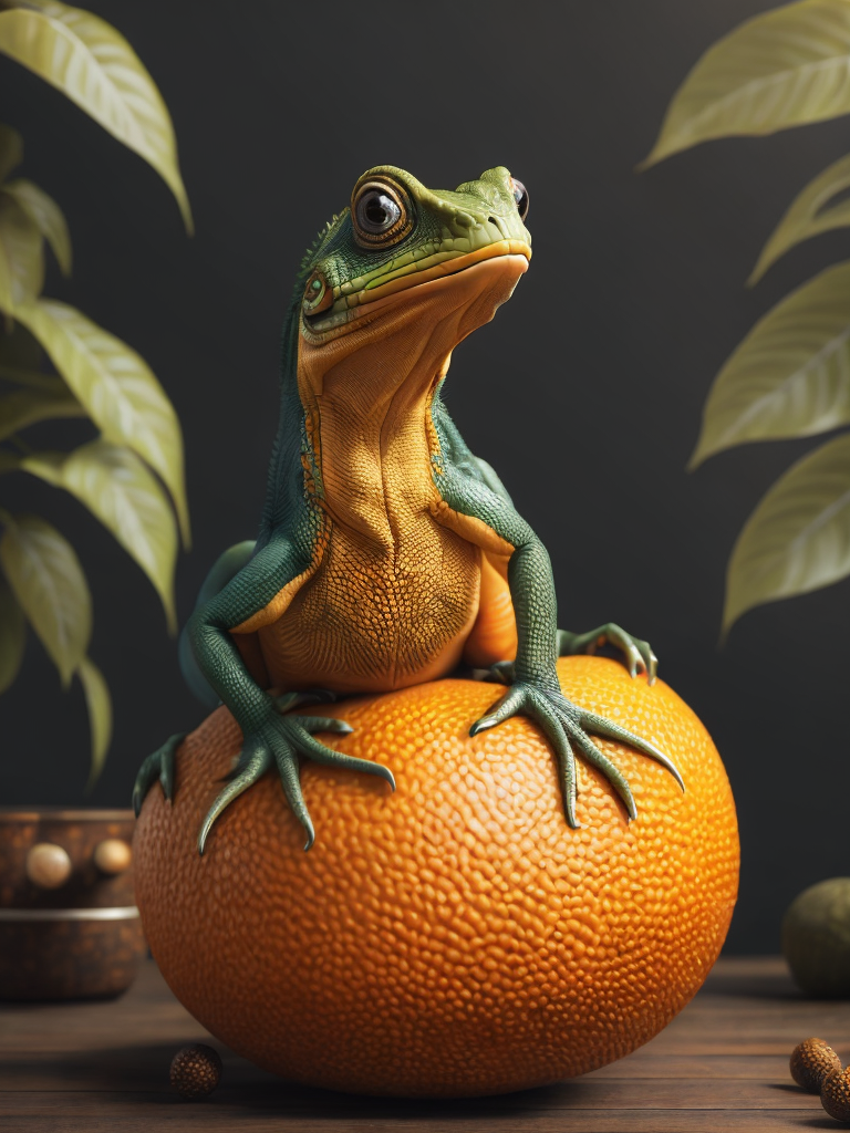 Lumenor AI Image Generation - an animated lizard is sitting on top of ...