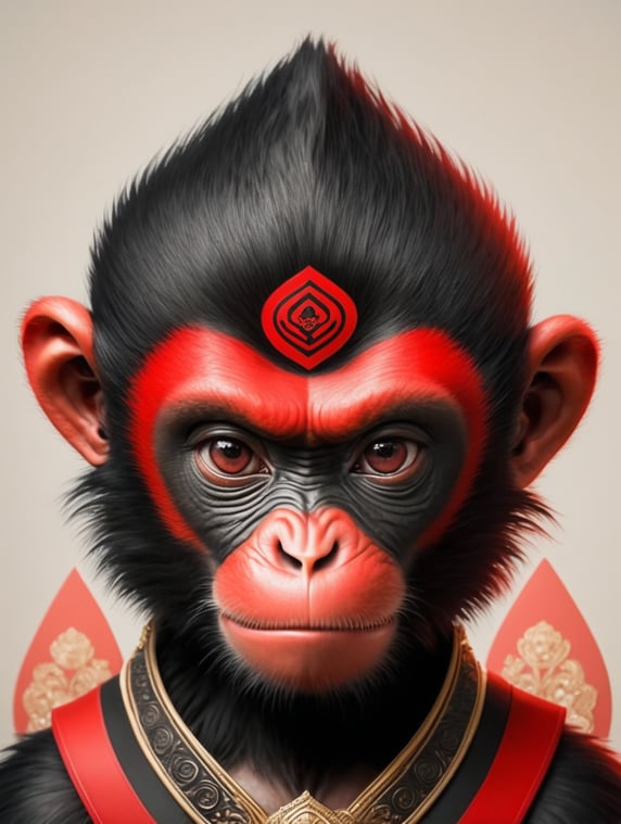 Premium Free ai Images | red and black monkey