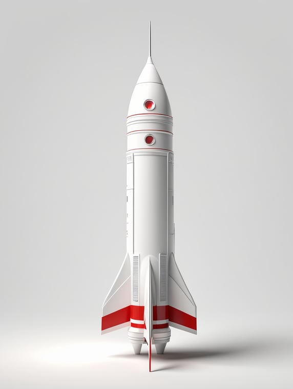 Premium Free ai Images | rocket render on white background isolated