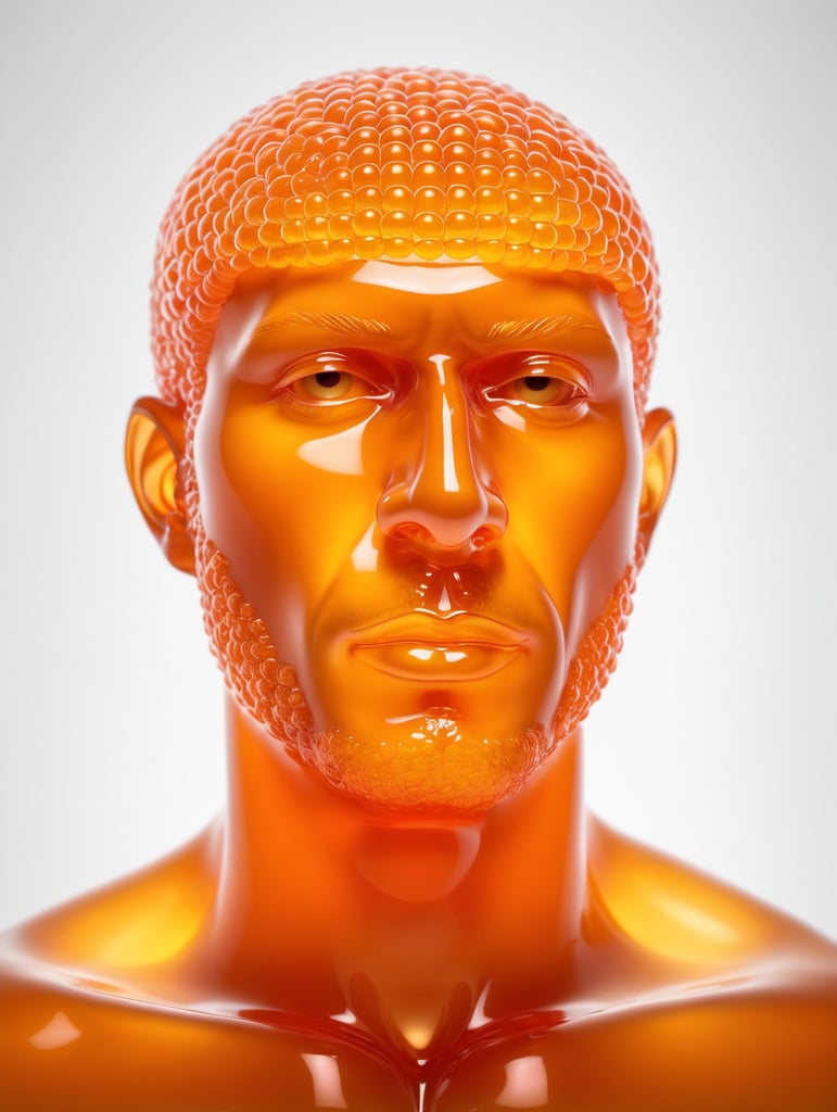 Premium Free ai Images | portrait of translucent orange man made from ...