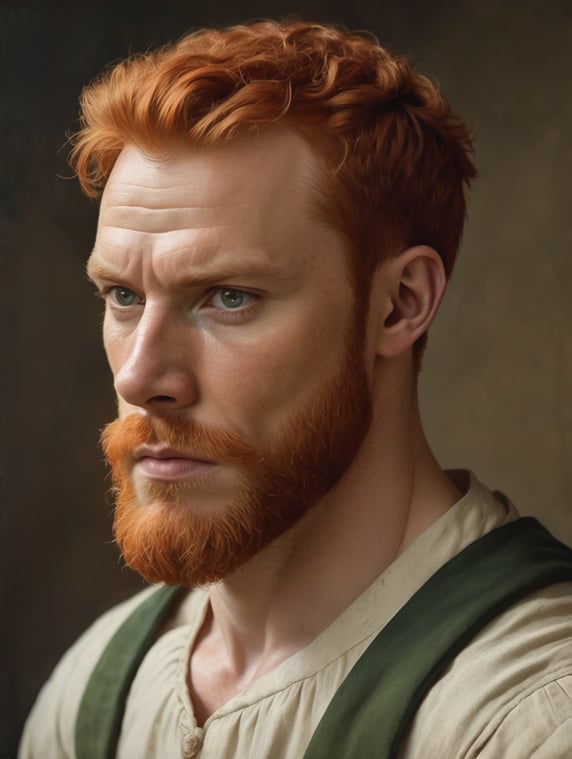 Premium Free ai Images | stron red haired man th century boxer irish ...