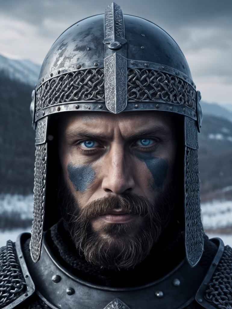 Premium Free ai Images | portrait of medieval slavic warrior with beard ...
