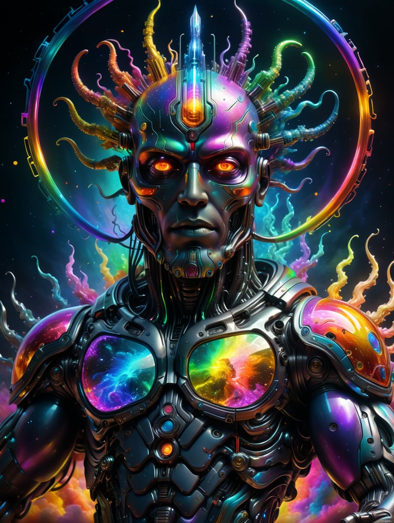 Premium Free ai Images | cyberpunk humanoid deity being made of pure ...