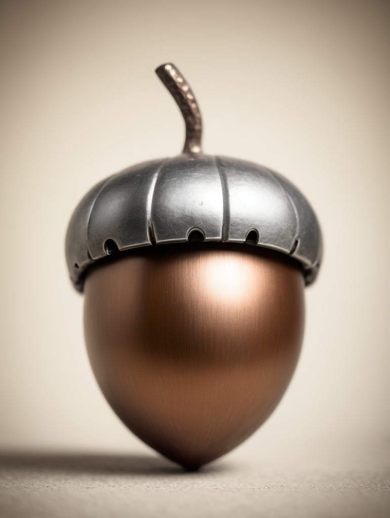 Premium Free ai Images | acorn made of metal